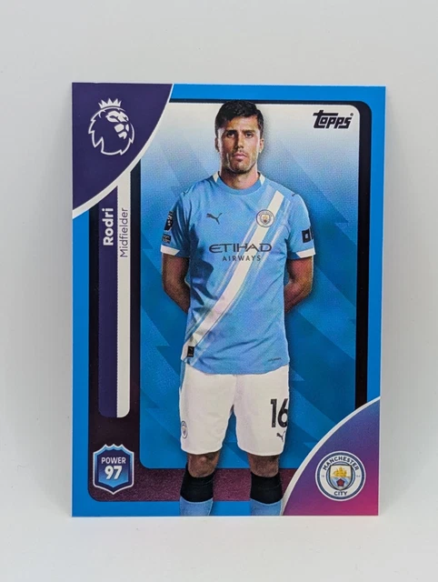 TOPPS PREMIER LEAGUE 2025/26 RODRI #188 Blue Parallel Card Manchester ...