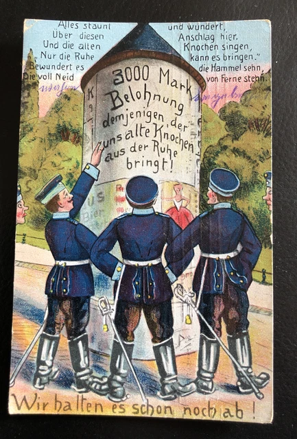 AK POSTKARTE - Wk1 - patriotische Scherzkarte - Wir halten es schon ...