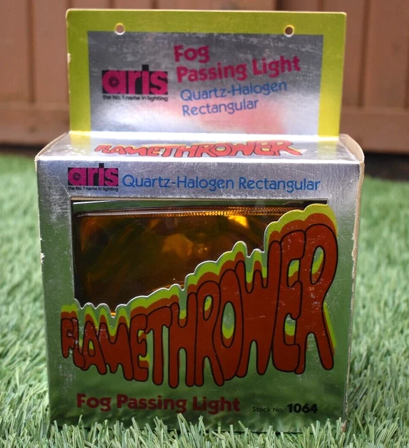VINTAGE ARIS FLAMETHROWER Amber Fog Light 1064 Halogen Rectangular New ...