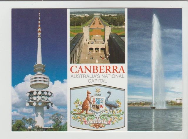 CANBERRA ACT 4 Scenes Incl Coat Of Arms Nucolorvue Postcard Vg+ EUR 5,50 - PicClick FR