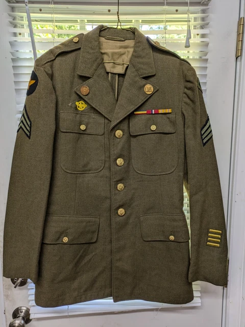 VINTAGE WWII US Army Air Corps 4th Infantry Division Jacket WW2 - 39R ...