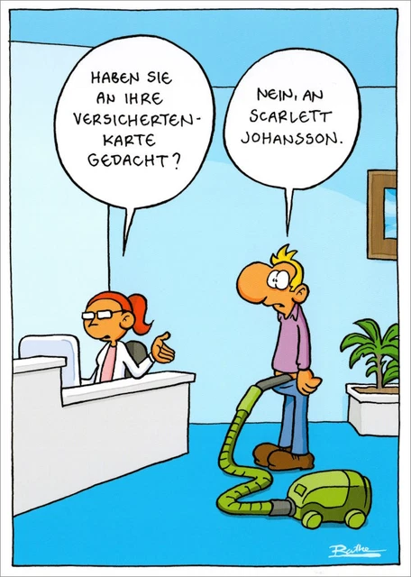 CARTOON-POSTKARTE RALPH RUTHE "Haben Sie an Ihre Versichertenkarte gedacht?" EUR 1,34 - PicClick DE