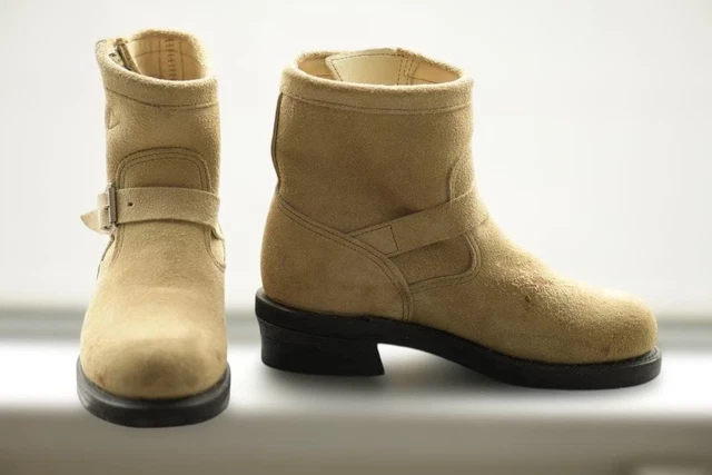 CHIPPEWA SHORT ENGINEER boots, beige, in excellent condition #0113 £225 ...