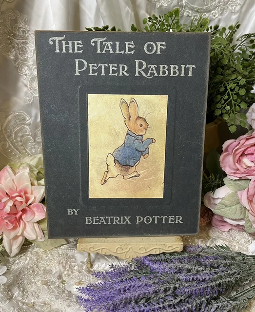 THE TALE OF Peter Rabbit Old Book Cover, Handcrafted Plaque / Sign #1 £ ...