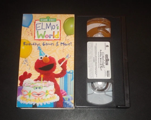 SESAME STREET ELMO'S World Birthdays Games More VHS Video Tape VTG PBS ...