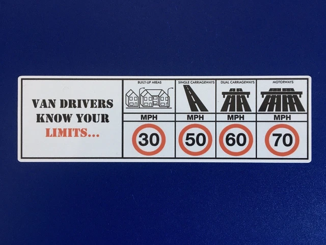 KNOW YOUR SPEED Limit Van Car Work Dashboard Decal Sticker Business ...