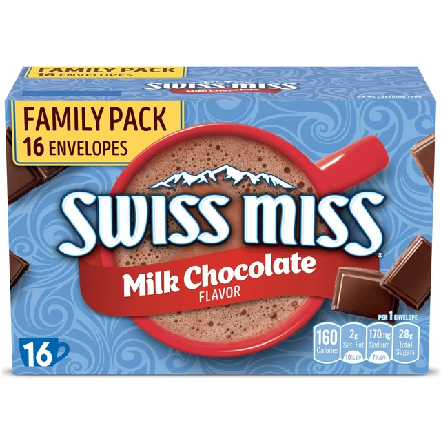 SWISS MISS MILK Chocolate Flavored Hot Cocoa Mix, Family Pack, 16 ct £8 ...