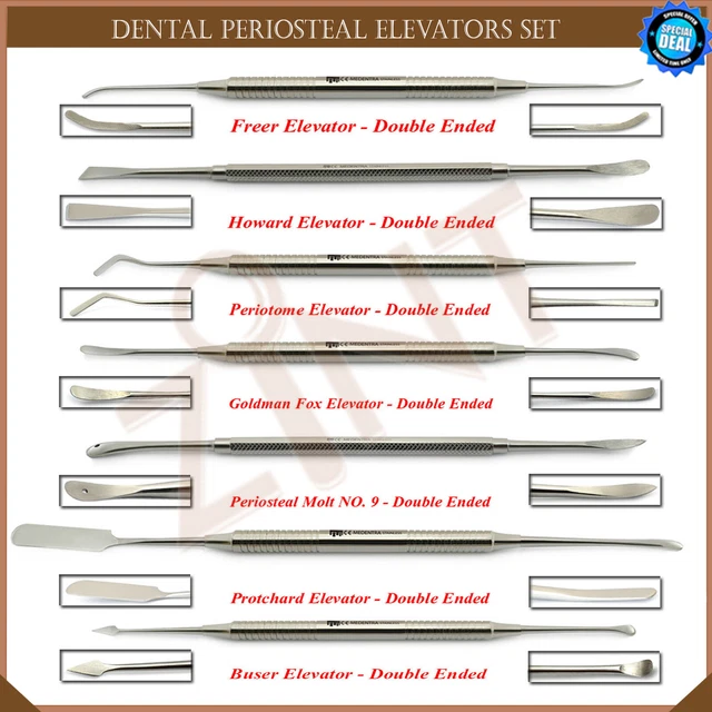 DENTAL PERIOSTEAL ELEVATORS Reflecting & Retracting Prichard Perio ...