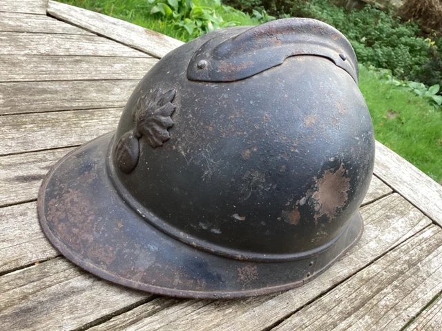 WW1 FRENCH M15 Adrian Helmet Infantry Original Complete W/ Liner & pt ...