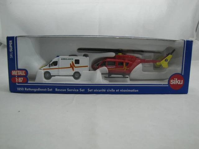 SIKU 1850 RETTUNGSDIENST Set Ambulance Hubschrauber und Rettungswagen 1 ...