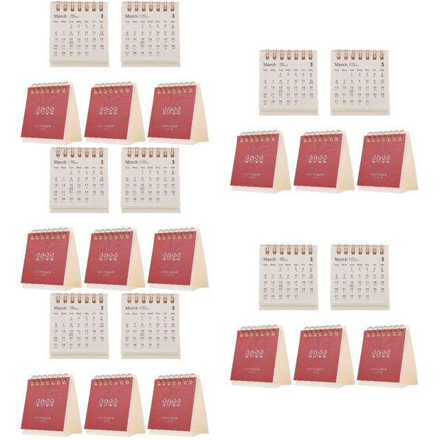 5 PACK MINI Desk Calendar Office Table Calendars Desktop Planner £21.95 ...