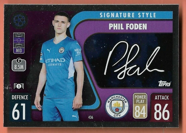 TOPPS MATCH ATTAX 2021-2022 #436 Phil Foden (Signature Style ...