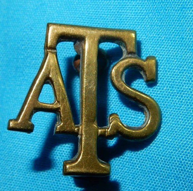 WW2 ERA ATS Auxiliary Territorial Service Collar Badge Brass World War ...