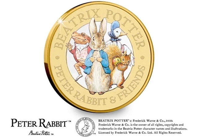 PETER RABBIT AND Friends Beatrix Potter Official Commemorative Coloured ...