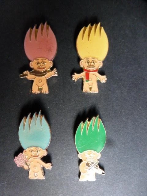 VINTAGE MAGIC RUSS thomas dan the original trolls dolls familly pin ...