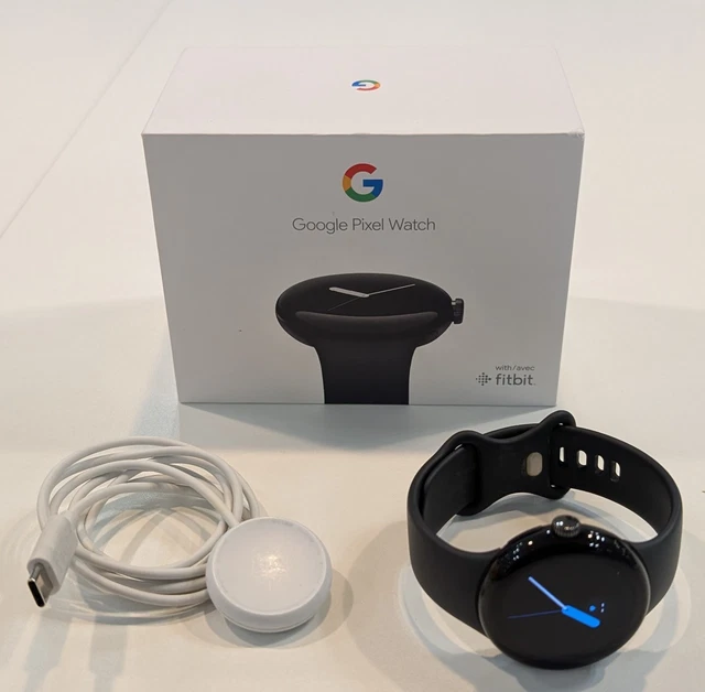 GOOGLE PIXEL WATCH 1 Black 41mm Bluetooth/Wi-Fi with Fitbit Very Good ...