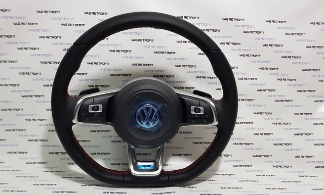 VW GOLF 7 GTI R Line volant cuir multifonction avec couture rouge ...