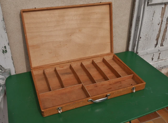 GRANDE BOITE MALLETTE Rangement Peinture Outil Ancienne Bois EUR 29,00 ...