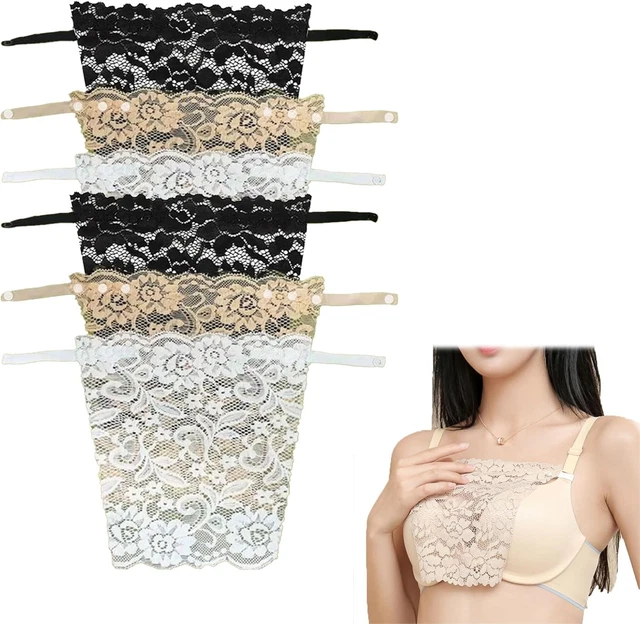 6 PIECES LACE Clip-on Mock Camisole Bra, Insert Overlay Modesty Panels ...