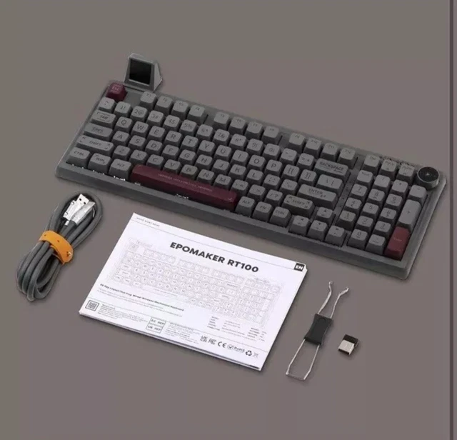 EPOMAKER RT100 BT5.0/2.4G/USB-C Retro Mechanical Gaming Keyboard with ...