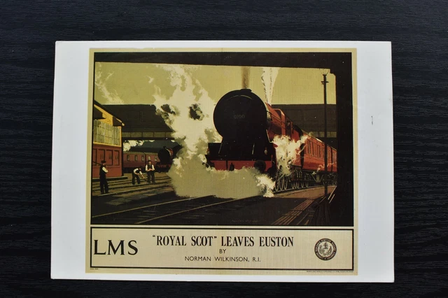 POSTCARD RAILWAY TRAIN Locomotive "Royal Scot" Leaves Euston LMS £3.00 ...