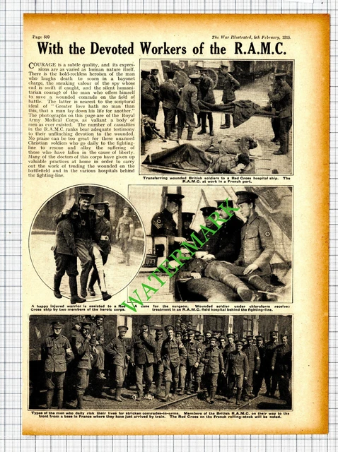RAMC ROYAL ARMY Medical Corps World War One WW1 - 1915 Cutting £8.95 ...