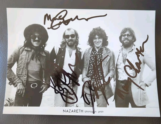 NAZARETH ORIGINAL AUTOGRAMME Auf Foto,autograph,Band,Verstorben,Manny ...
