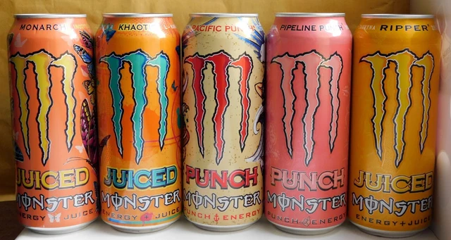 SET EMPTY CANS Energy Drink MONSTER ENERGY JUICED 500 ml. Poland 2022 ...