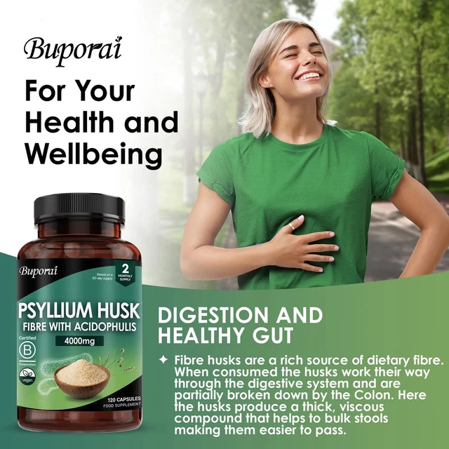 PSYLLIUM HUSK 4000MG - Constipation Relief, Blood Sugar Balance,and ...