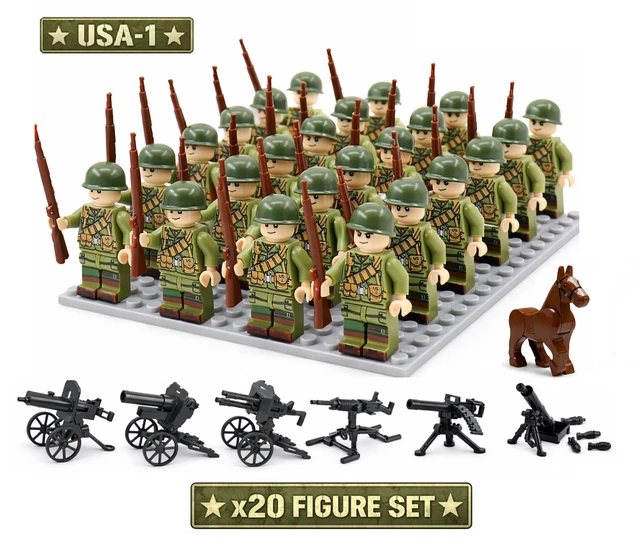 MILITARY WORLD WAR WW2 Soldier Figure Sets – Custom Building Block Army ...