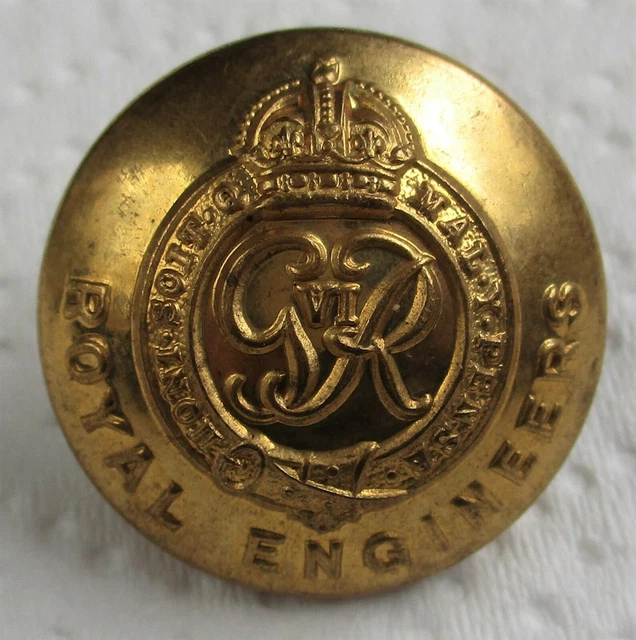 WW2 BRITISH ARMY:&ROYAL ENGINEERS OFFICER'S BRASS BUTTON" (26mm, GVIR ...