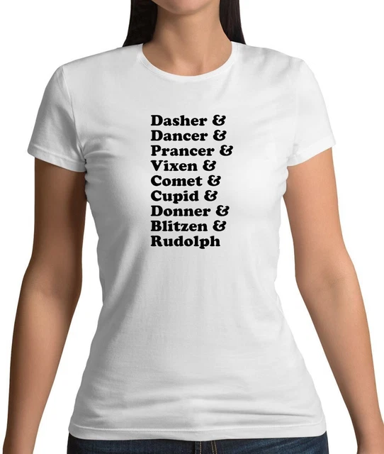 LISTE DE RENNES De Noël Dasher Et Dancer - T-Shirt Femme - Rudolph Xmas ...