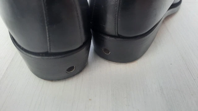 BRITISH MILITARY ARMY George Boots Officers 8M Leather Black With Spur ...