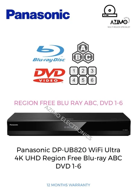 PANASONIC DP-UB820 WIFI Ultra 4K UHD Multi region Blu-ray ABC DVD 1-6 ...