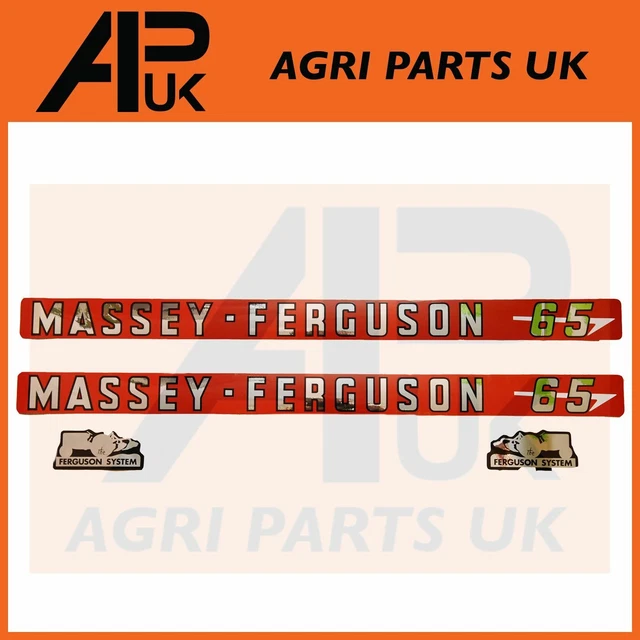 DECAL EMLEM STICKER Set for Massey Ferguson 65 Tractor Bonnet Stickers ...