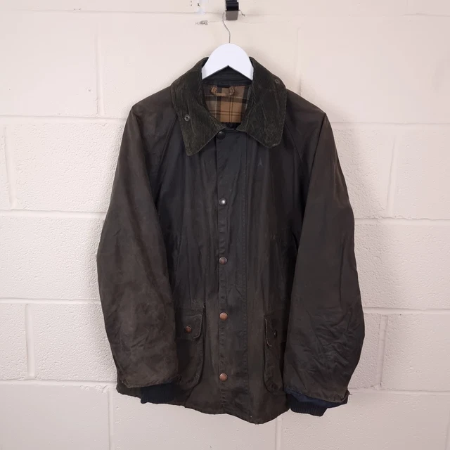 BARBOUR BEDALE VINTAGE Wax Jacket Mens XL Waxed Cotton Collared Lined ...