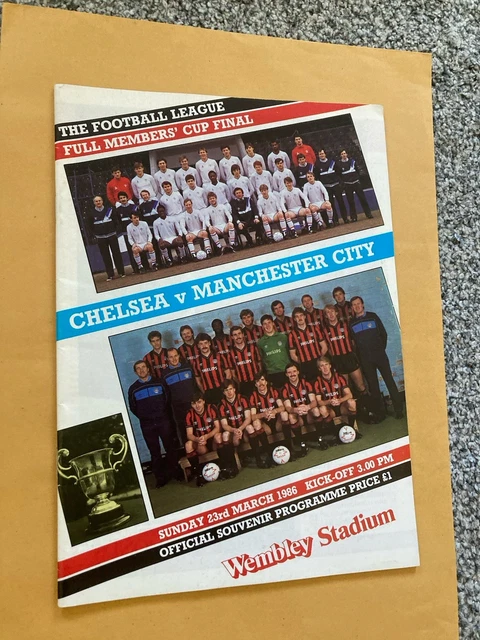 1986 FULL MEMBERS Cup Final, Chelsea v Man City Programme. £3.31 ...