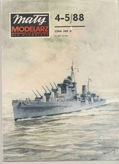CARD PAPER MODEL Kit Maly Modelarz British Cruiser HMS Dido Scale 1:250 ...