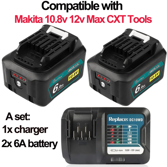 2X10.8V 12V MAX CXT 6.0Ah Li-Ion battery for Makita BL1040 BL1020 ...