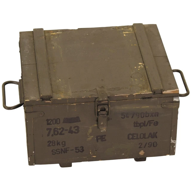 CZ / SK Armée Boîte de Munitions Bois Caisse Coffre Valise Conservation ...