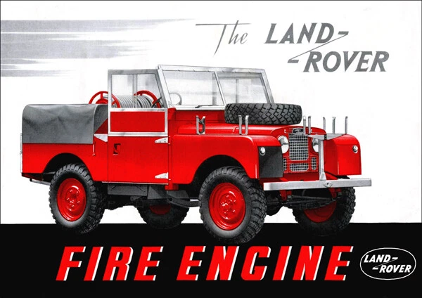 LAND ROVER SERIES 1 Fire Engine Retro A3 Poster Print From Classic ...