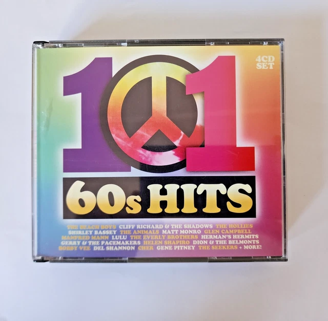 101 60S HITS 4 CD Music Box Set Inc. Beach Boys The Hollies Cher Cliff ...