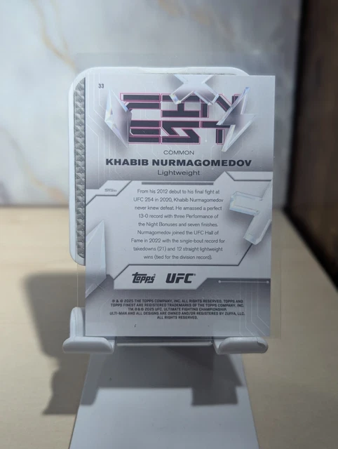 TOPPS FINEST UFC 2025 Trading Card MMA Khabib Nurmagomedov 33 £1.16 ...