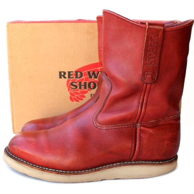RED WING MEN'S US7.5 E Pecos Boots 8866 Brown Oro Russet Leather ...