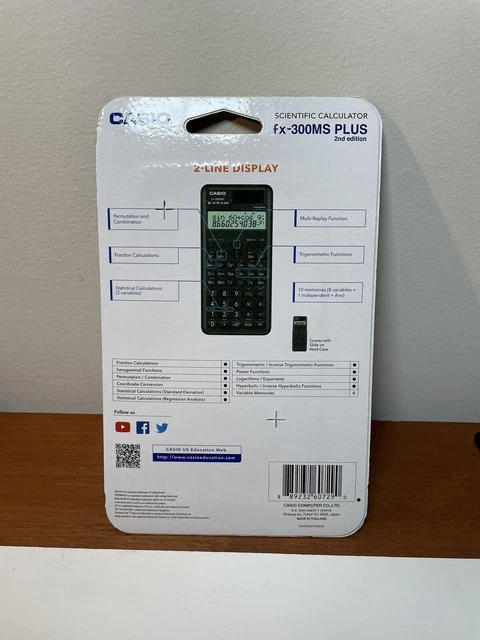 CASIO FX-300MS PLUS Scientific Calculator 2 Line Display Multi Use Brand NIB £11.21 - PicClick UK