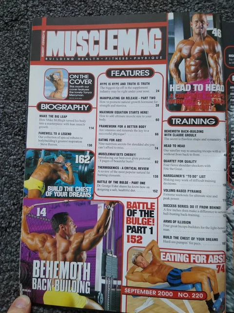 MUSCLEMAG BODYBUILDING MAGAZINE September 2000 Tanya Merryman Cover £7. ...