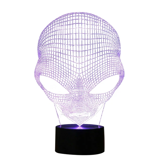 UFO 3D ACRYLIC ET Martian Alien 7-Color Changing LED Table Lamp Night ...