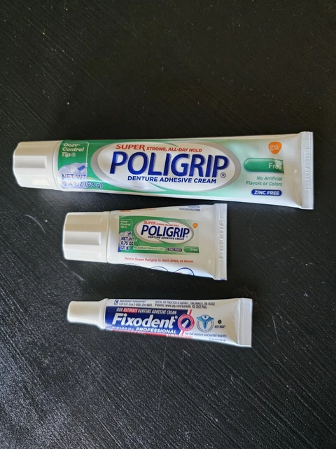 SUPER POLIGRIP ORIGINAL Formula Zinc Free Denture Adhesive Cream, 2.4 ...