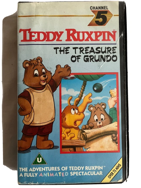 TEDDY RUXPIN THE Treasure of Grundo VHS Video Tape Animated Channel 5 ...