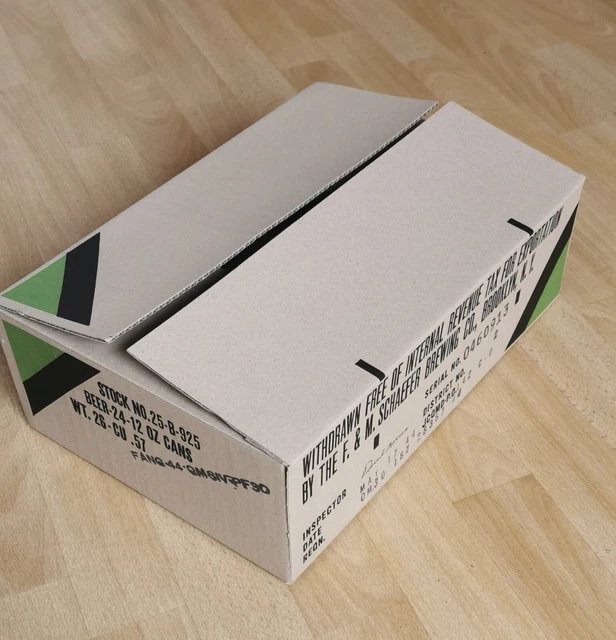 REPRODUCTION D'UN CARTON ration vide de canette de bière métal schaefer ...